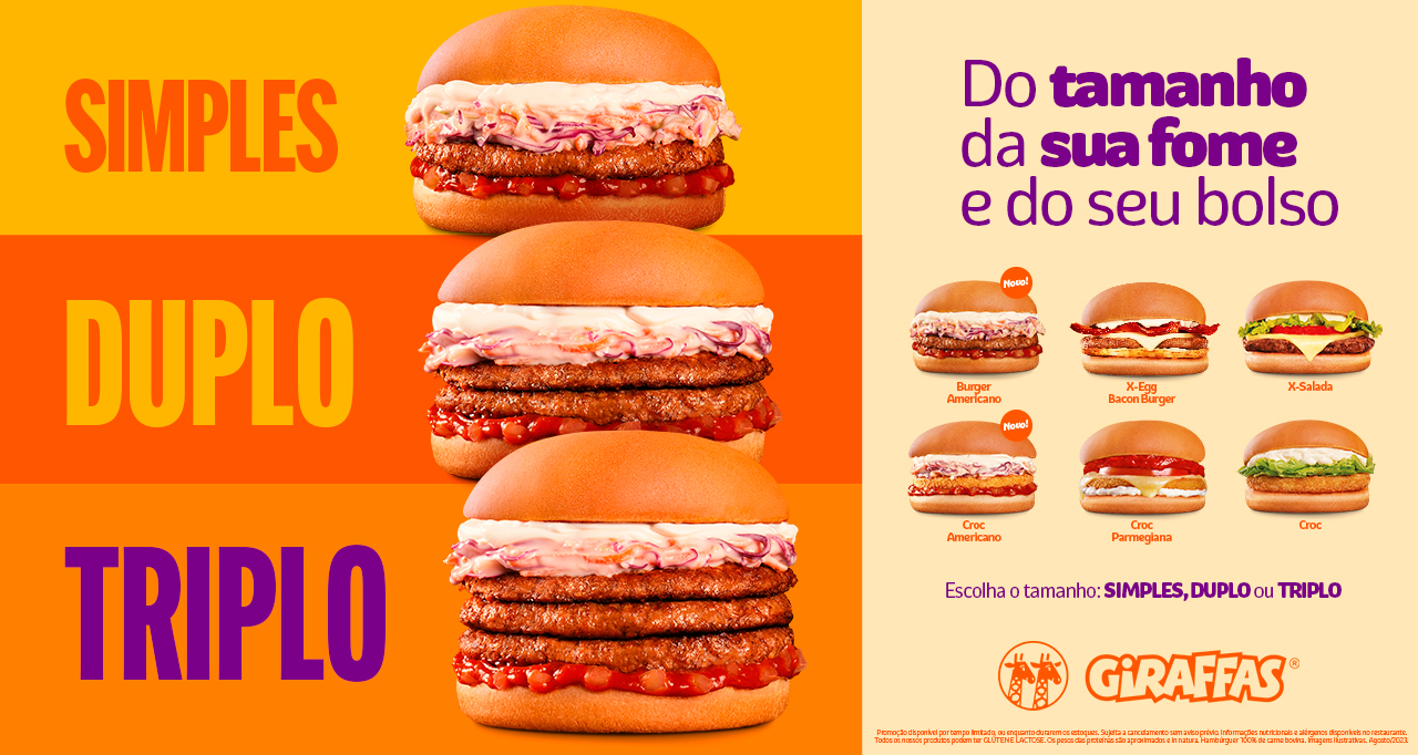 Giraffas lança nova campanha "Do tamanho da sua fome" e reforça sua ...